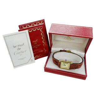 Cartier | Accessories | Cartier Womens Watch Must Tank Sm Vermeil ...